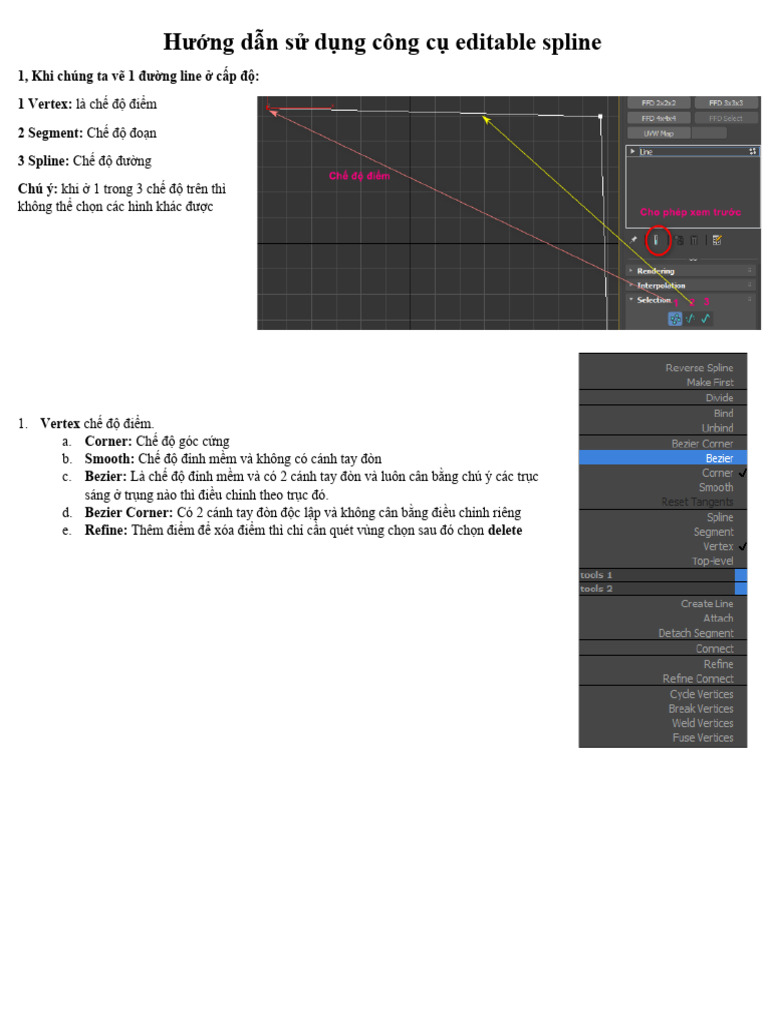 Hướng dẫn sử dụng công cụ edit Spline | PDF