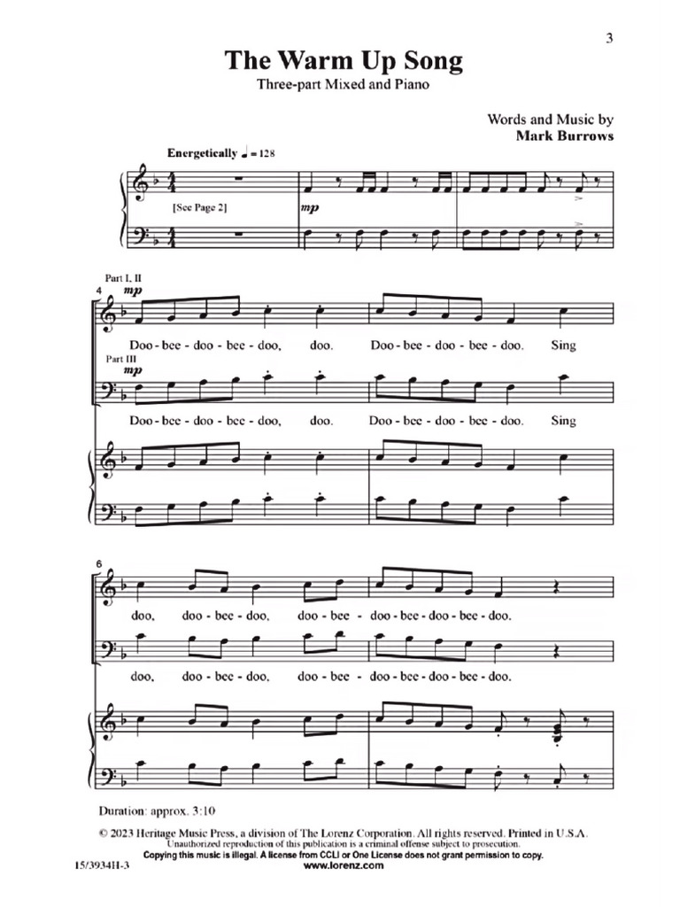The Warm Up Song | PDF
