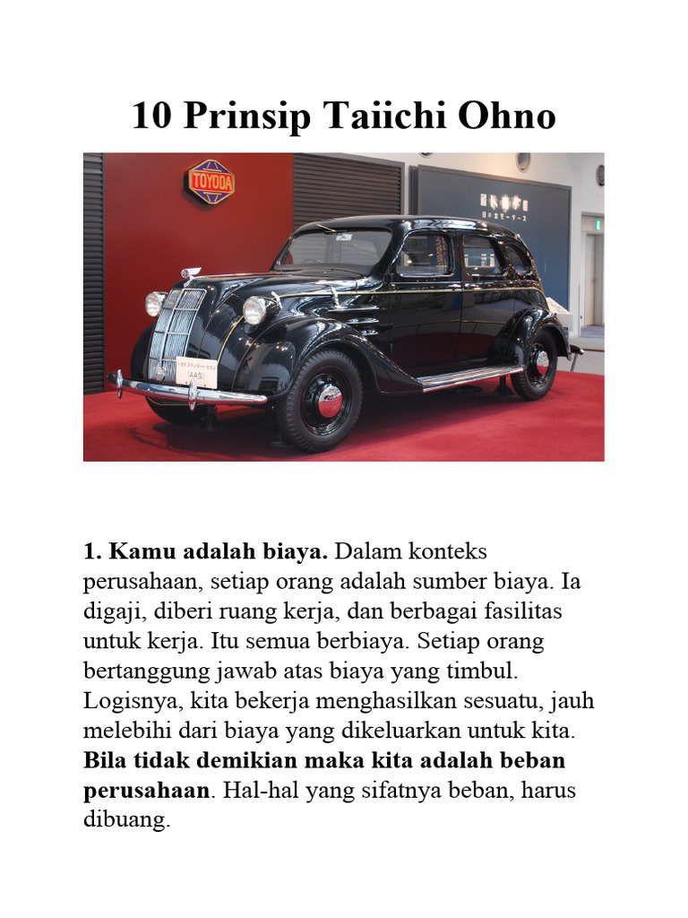 10 Prinsip Taiichi Ohno | PDF | Karier & Perkembangan