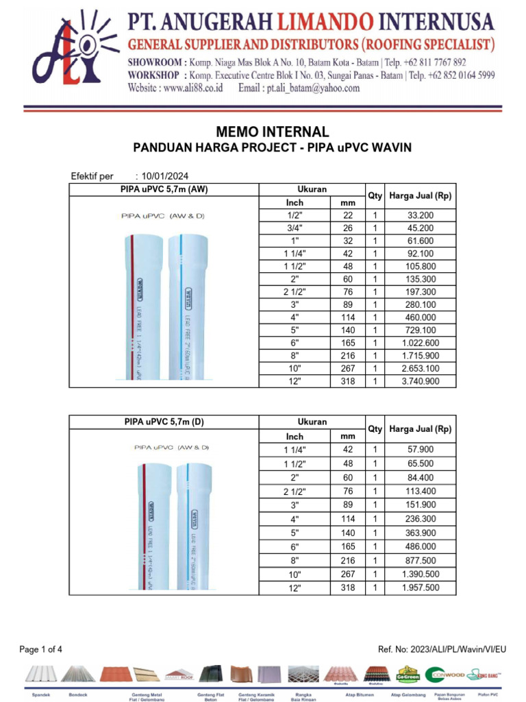PL-P Wavin uPVC 2024'01 | PDF
