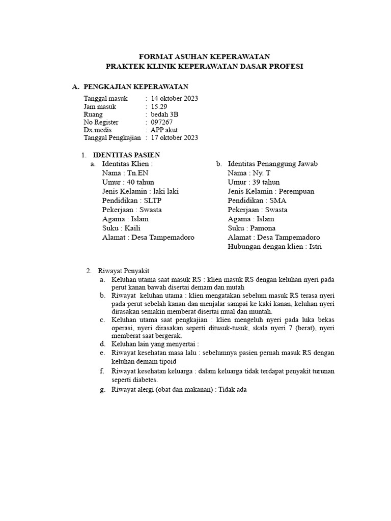 Askep Appendicitis 1 | PDF