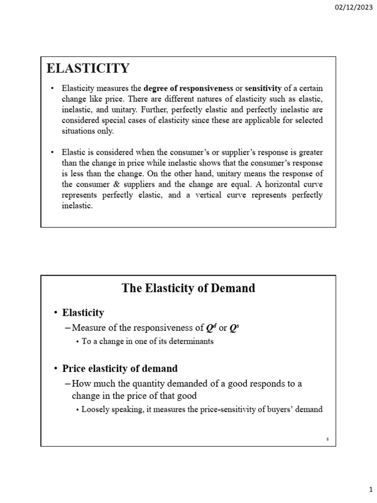 Concept of Elasticity | PDF | Demand | Elasticity (Economics)