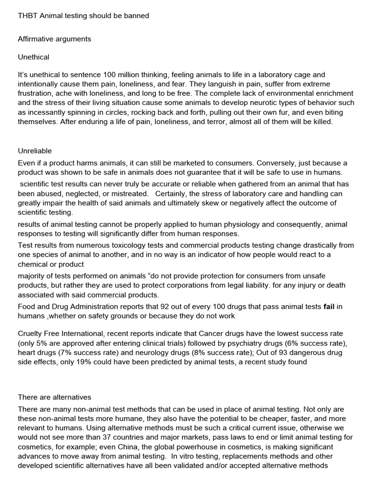 Debate Animal Testing Information | Download Free PDF | Animal Testing ...