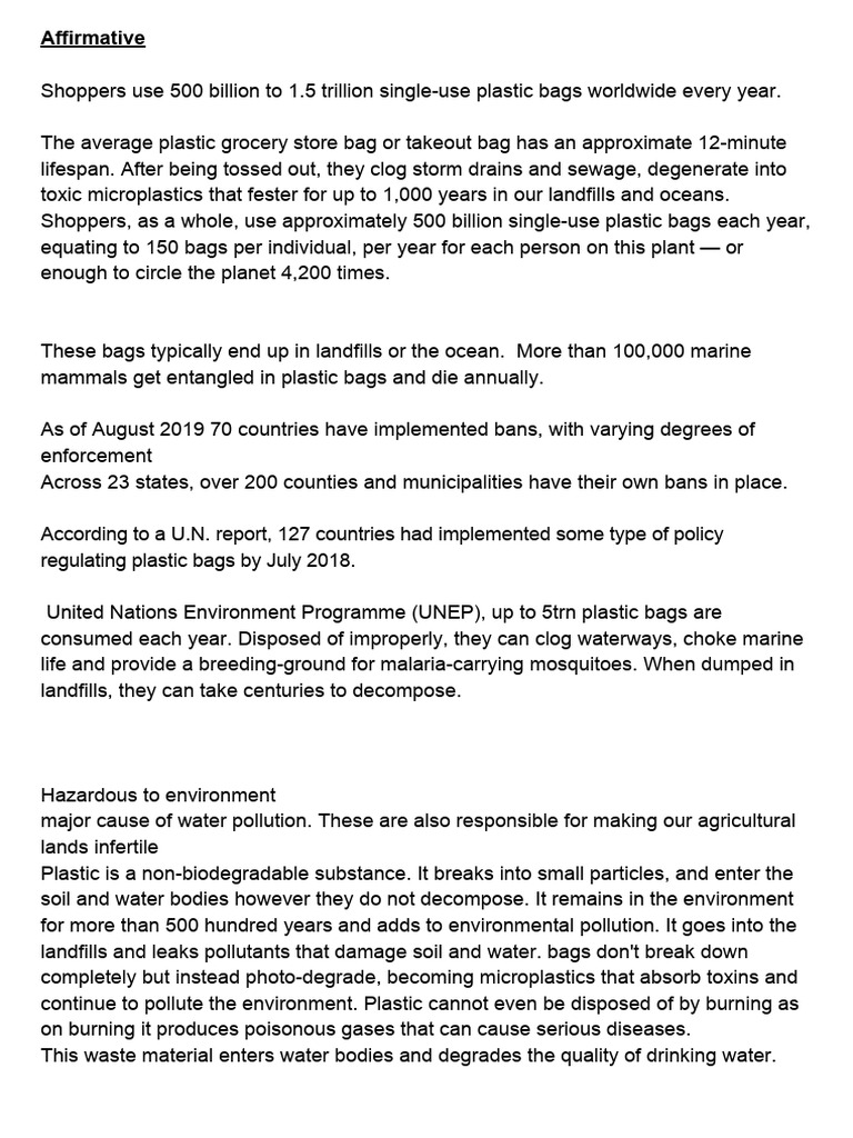 Debate Ban Plastic Bags Information | PDF | Recycling | Reuse