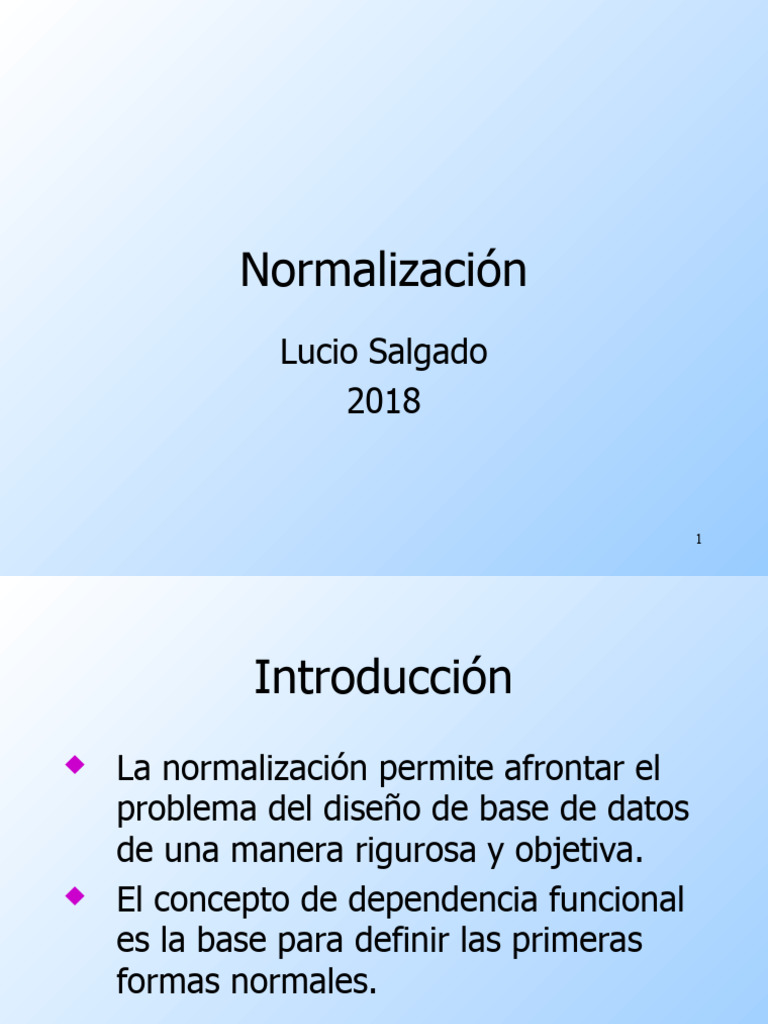 Capitulo7 Normalizacion | PDF | Informática | Bases de datos