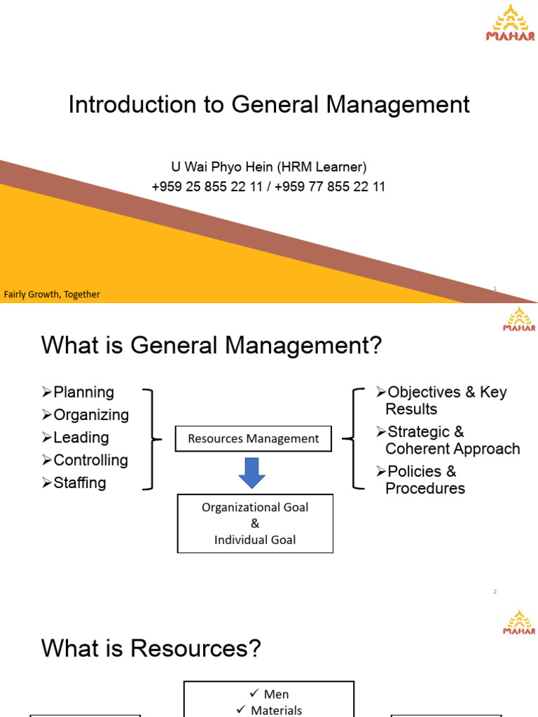 Introduction To General Management | PDF | Human Resource Management | Human Resources