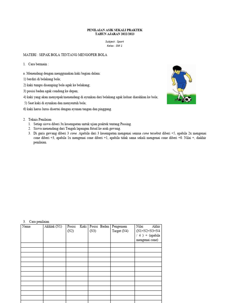 Form Penilaian Praktik SM 1 | PDF