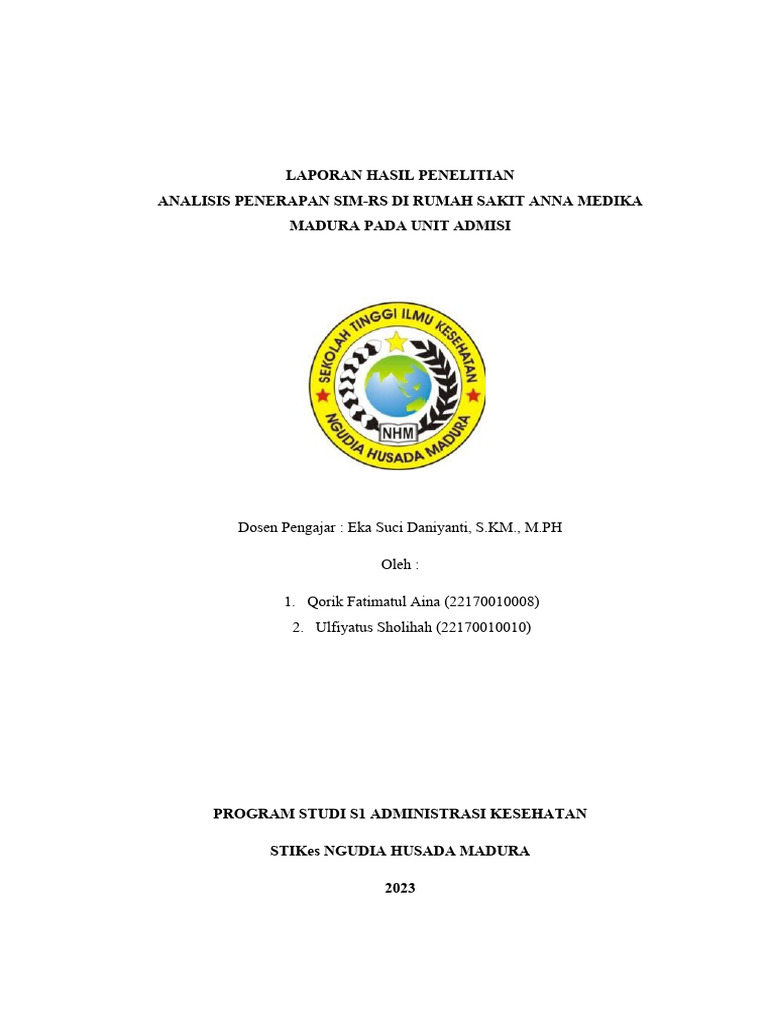 Analisis Penerapan SIM-RS di RS Anna Medika | PDF