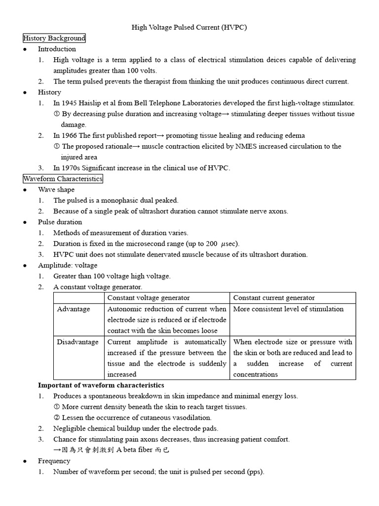 07 High Voltage Pulsed Current | PDF | Healing | Inflammation