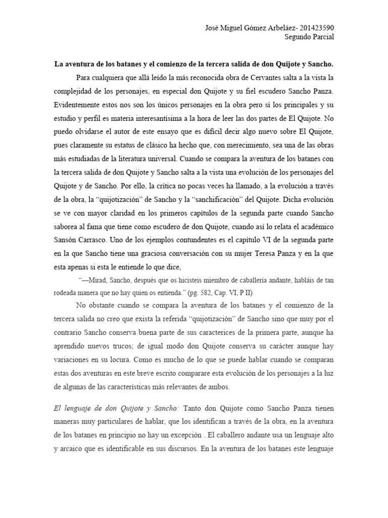 La Aventura de Los Batanes y El Comienzo de La Tercera Salida de Don ...