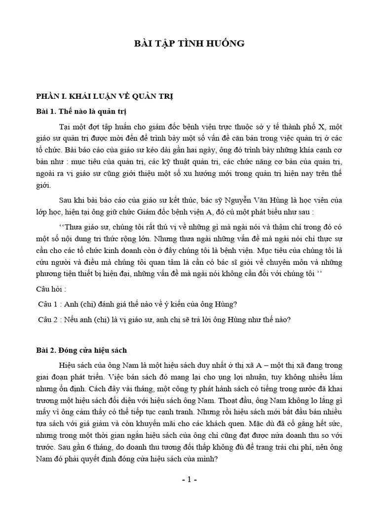 Bai Tap Tinh Huong | PDF