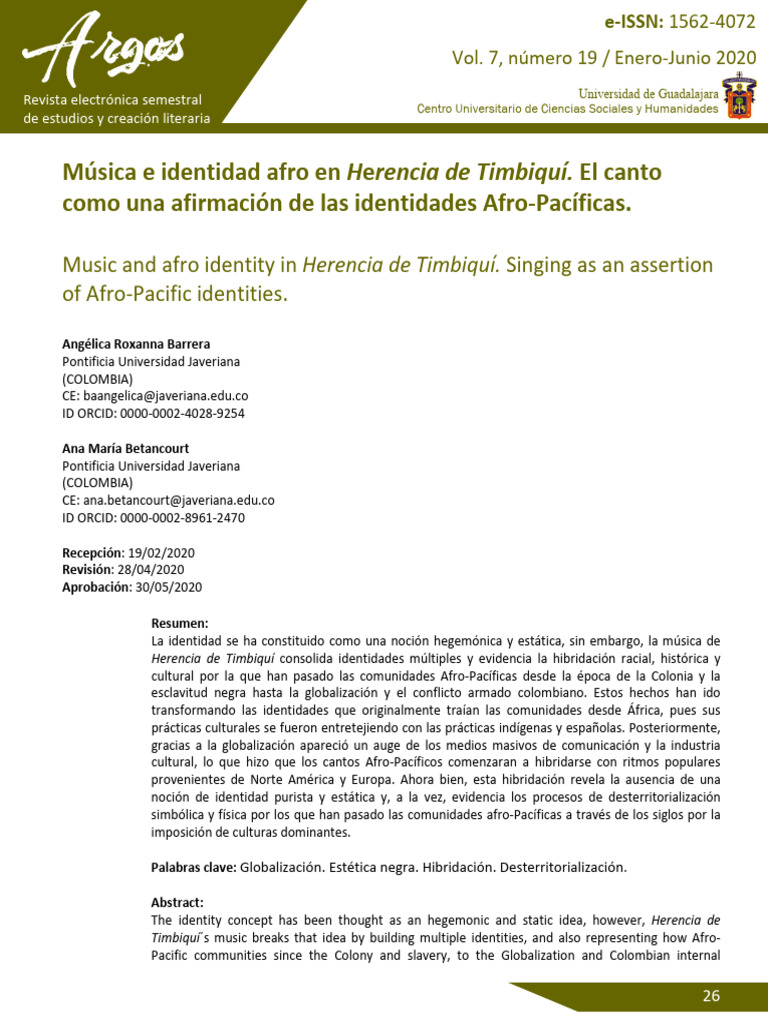 19 Musica e Identidad Afro en Herencia | PDF | Folklore | Colombia
