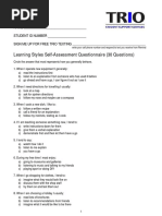 VAK Learning Styles Self-Assessment Questionnaire: VARK Test | PDF ...