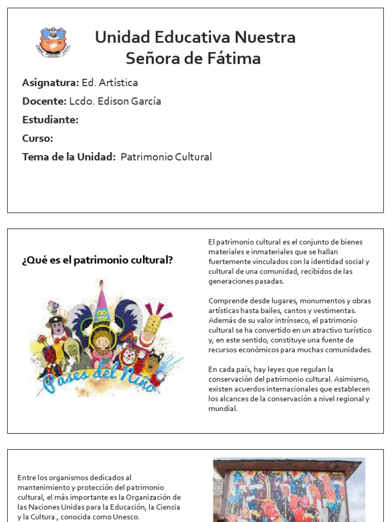Patrimonio Cultural | PDF | Patrimonio cultural | Patrimonio de la Humanidad
