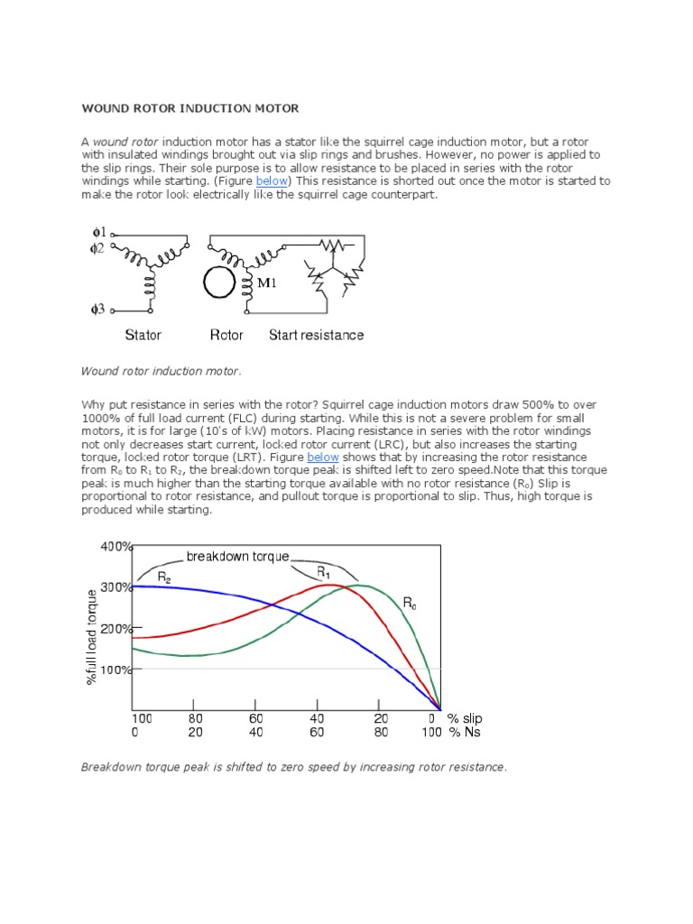 Wound Rotor Induction Motor Overview | PDF | Manufactured Goods | Power ...