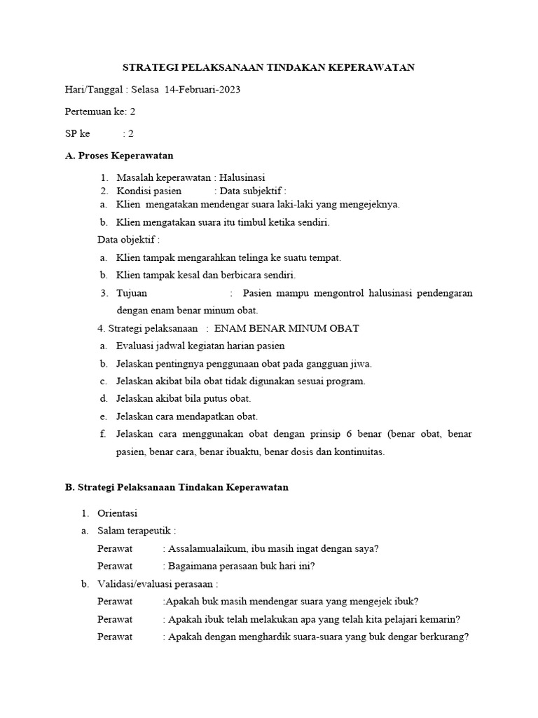 SPTK Halusinasi SP 2 - 1 | PDF