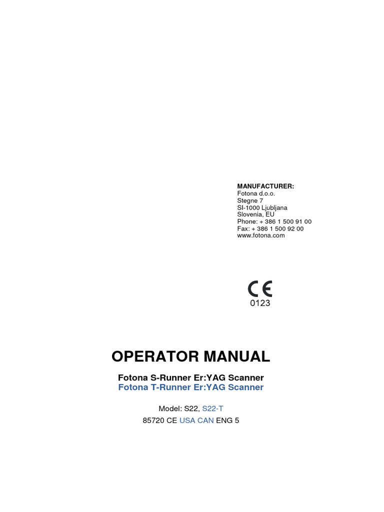 Om Scanner S-Runner T-Runner s22 Ce Usa Can Eng 5 | PDF | Sterilization ...