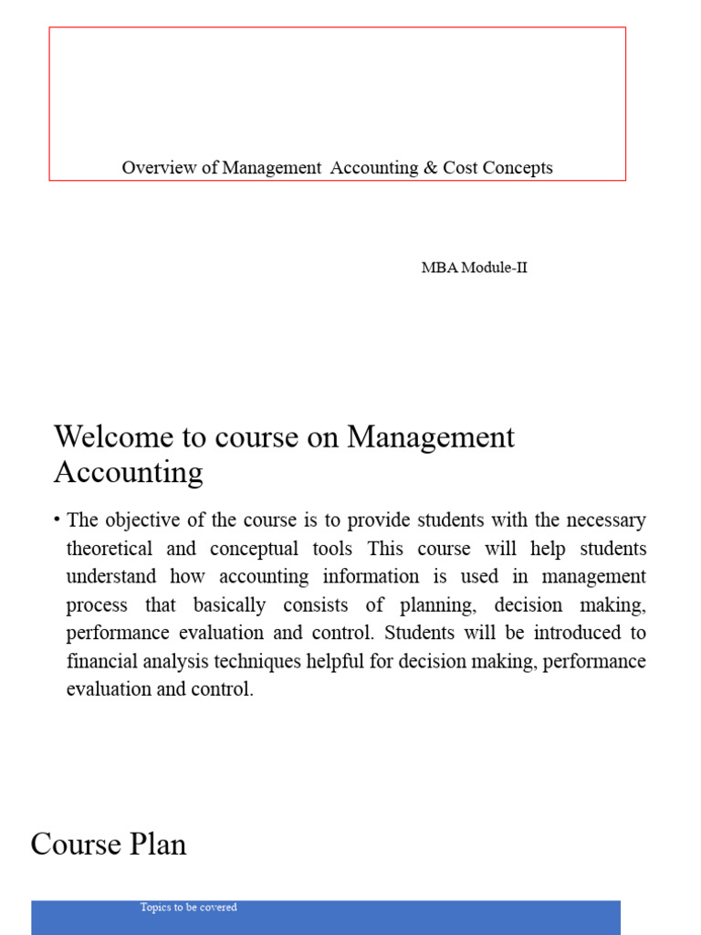 3overview of Management Accounting & Cost Concepts | PDF | Cost | Expense