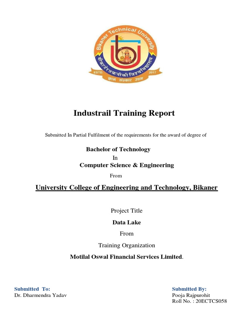 Industrail Training Report: University College of Engineering and ...