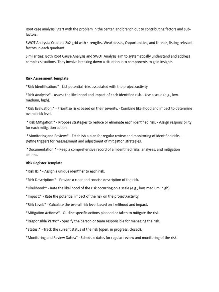 Root Case Analysis | PDF | Risk | Risk Management