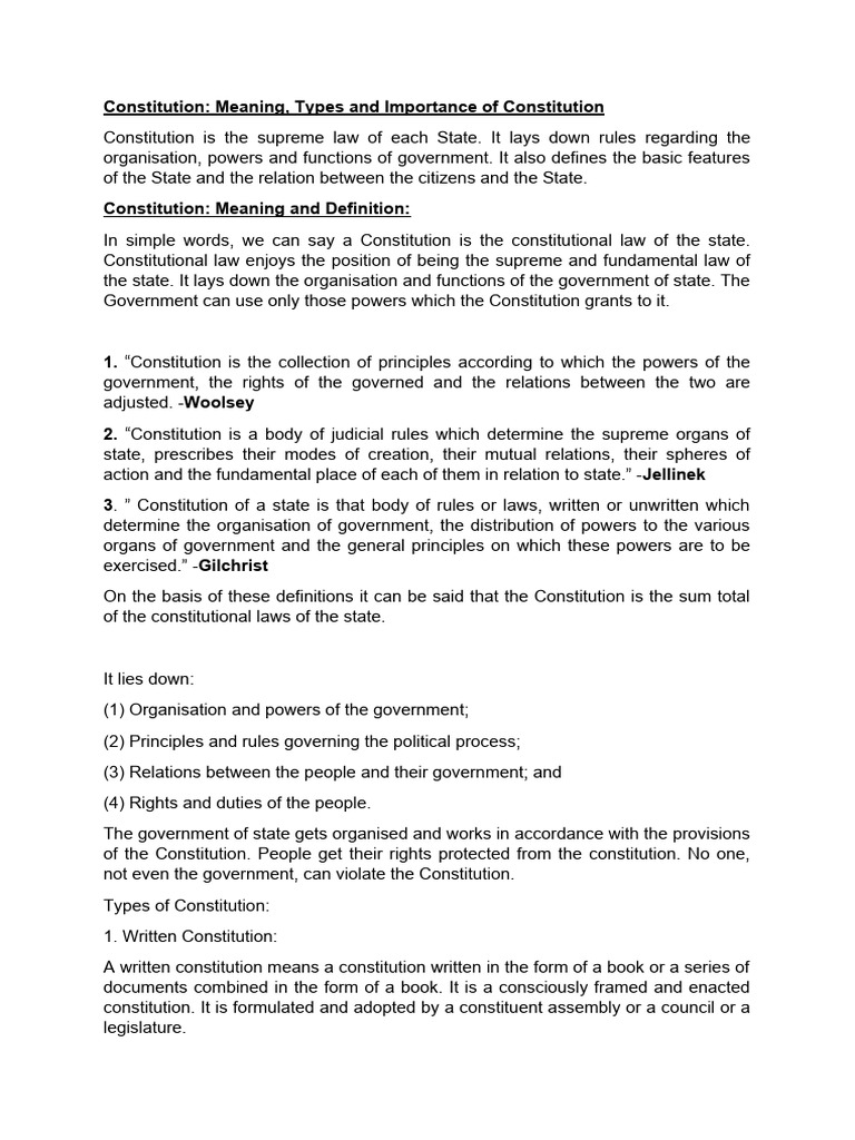 Constitution Unit 1 Notes | PDF | Constitution | Constitutional Amendment Constitution Unit 1 Notes | PDF | Constitution | Constitutional Amendment