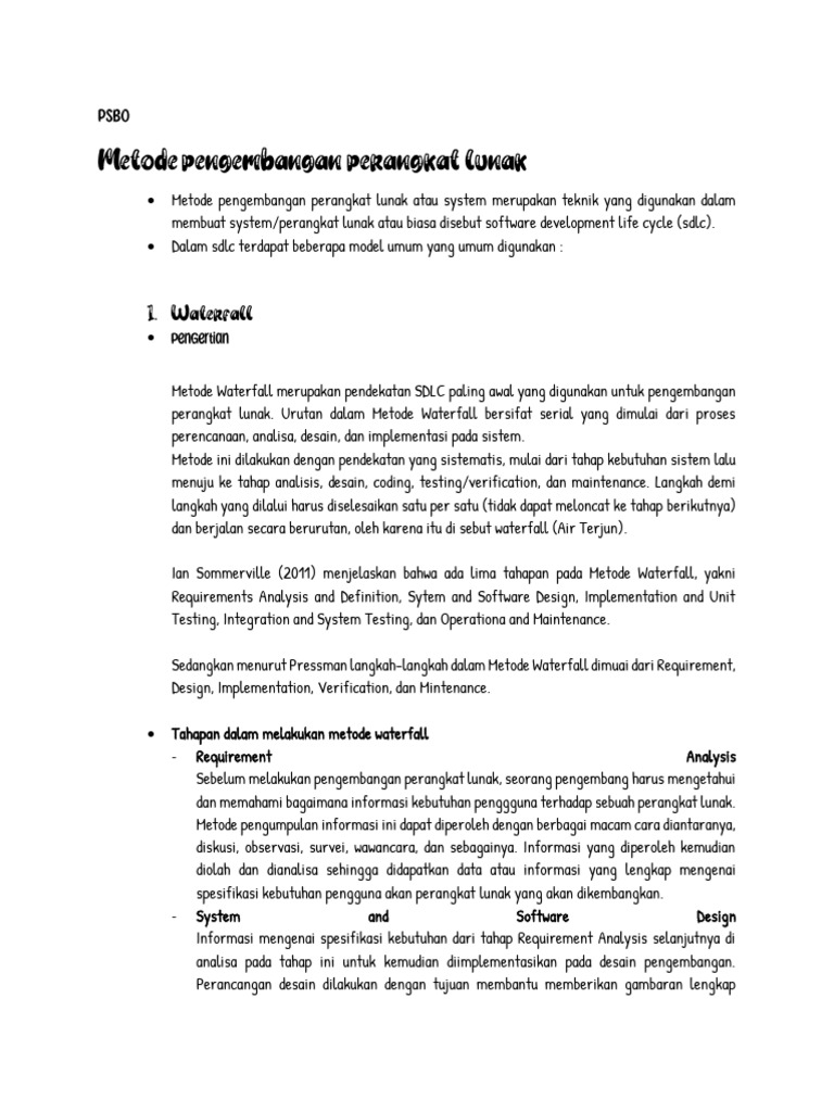 Rangkuman Materi Pengembangan Perangkat Lunak | PDF | Bisnis