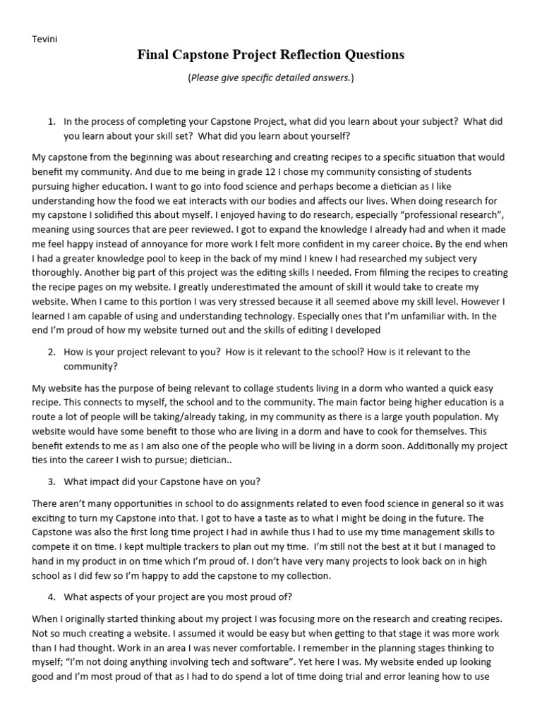 Careers 12 - Capstone Final Reflection | PDF | Psychological Concepts | Cognitive Science