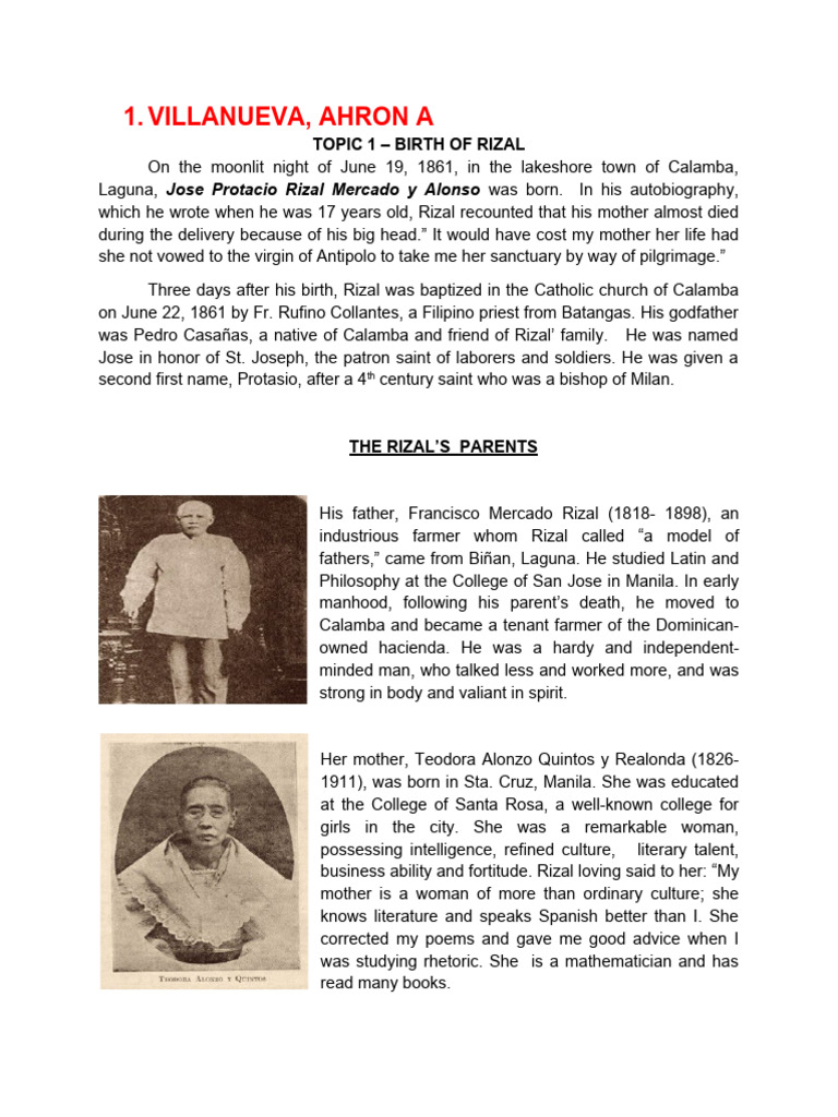 Rizal Reporting Assignment | PDF