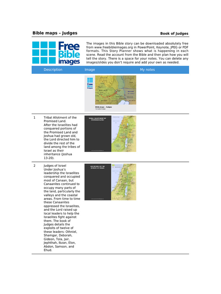 FB BM Maps Judges StoryPlanner En | PDF | Book Of Judges | Samson