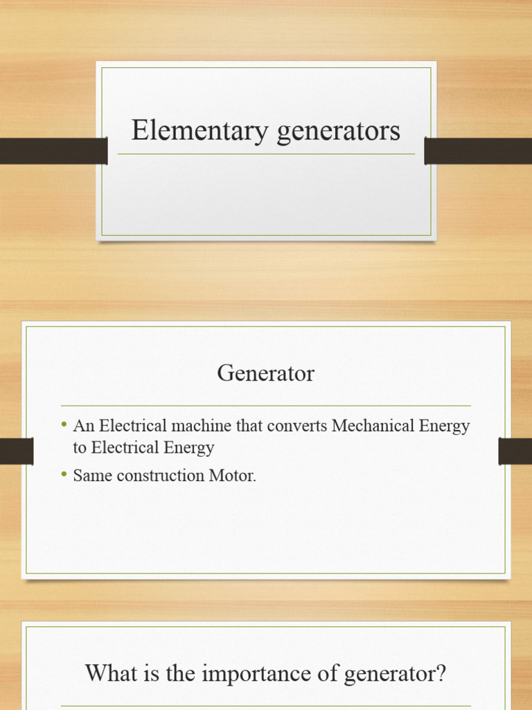 Elementary Generators | PDF | Electromagnetic Induction | Electric ...