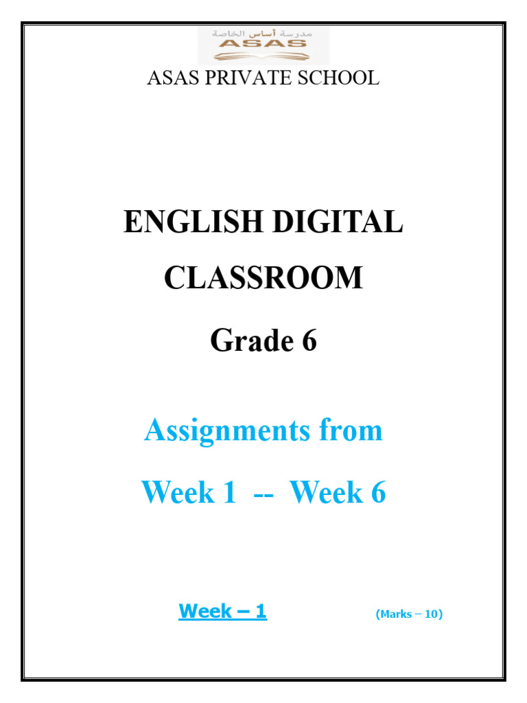 Grade 6 Assignment W 1-6 | PDF | Human Nose