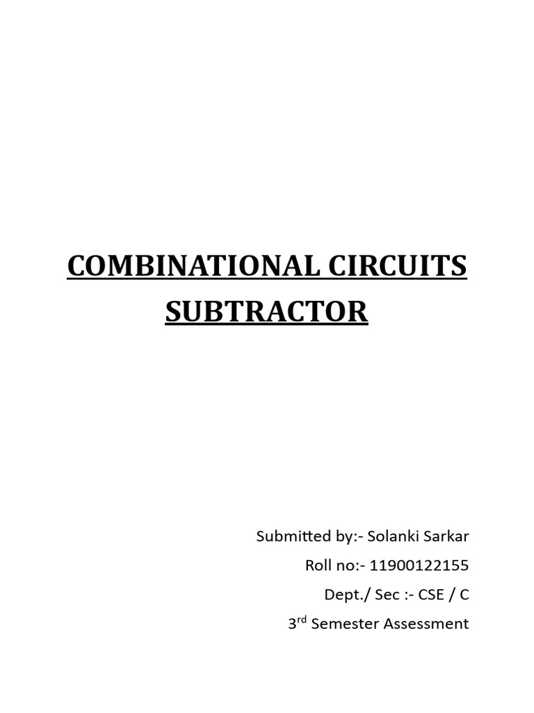 COMBINATIONAL CIRCUITS | PDF