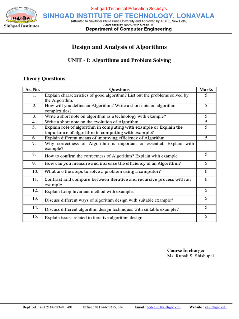 Question Bank | PDF | Algorithms | Iteration