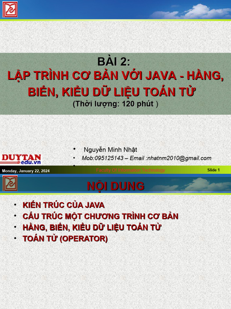 CS 311 - Lap Trinh Huong Doi Tuong - 2020S - Lecture Slides - 02 | PDF