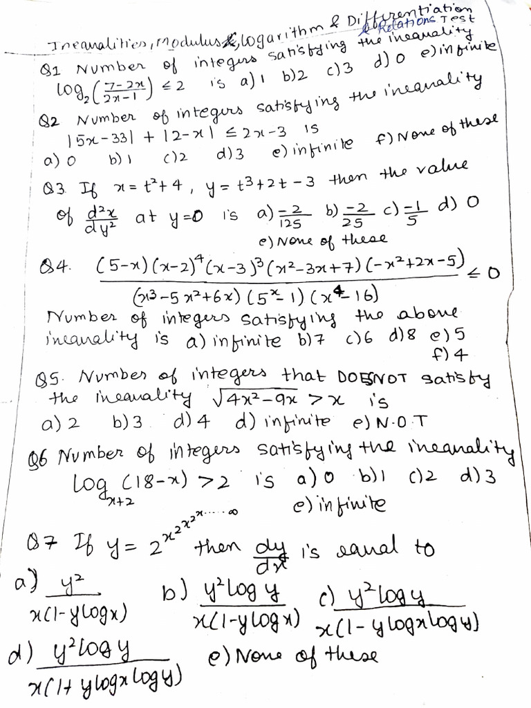 Basic Maths and Relations Test (With Ans Key and Solution) | PDF