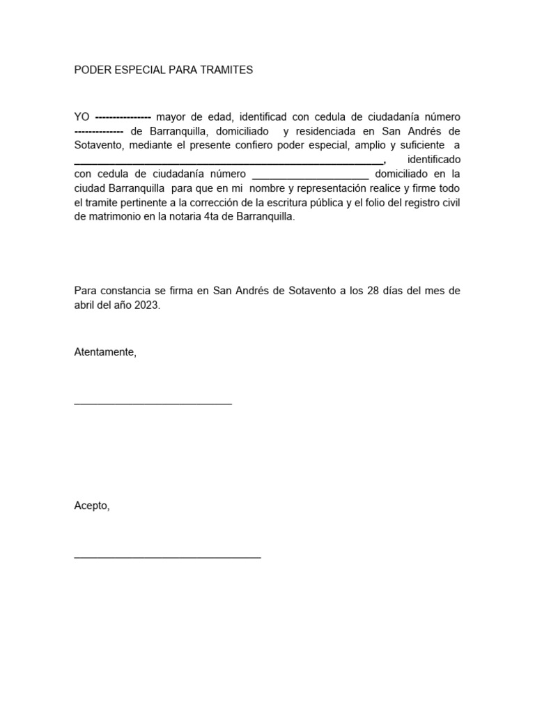 Poder Especial para Tramites | PDF