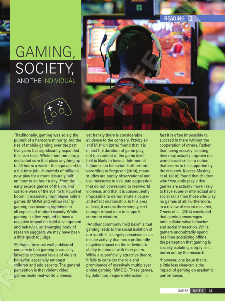 Gaming, Society and The Individual | PDF | Behavioural Sciences | Cognition
