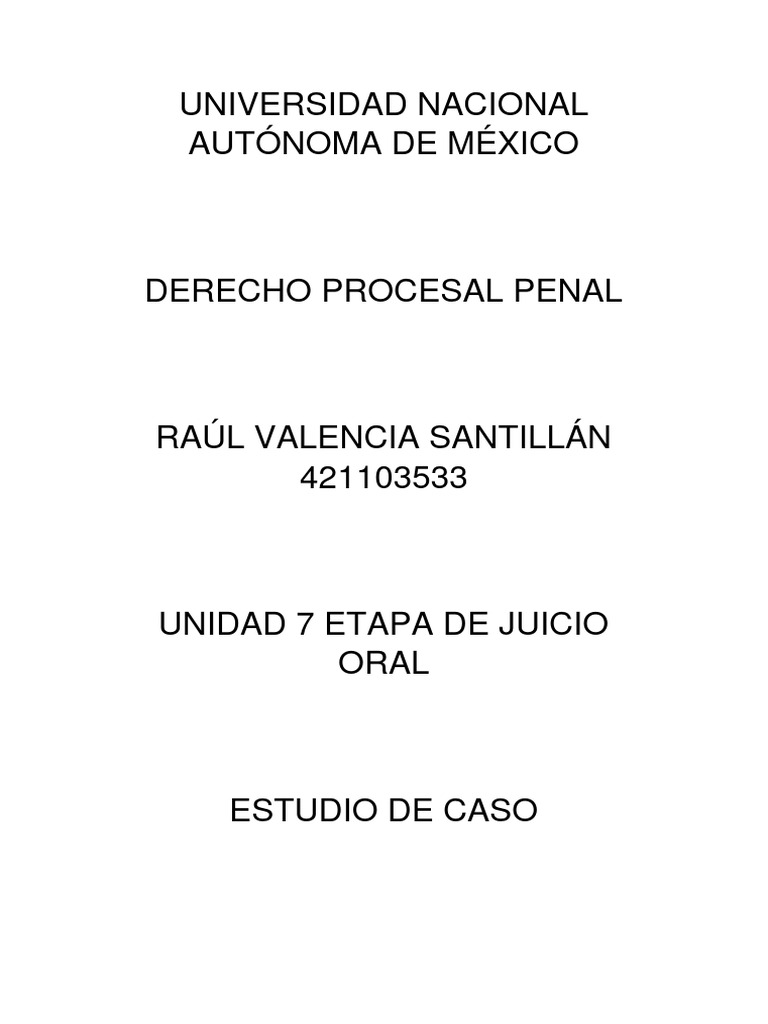 Estructura del Juicio Oral en Caso Abiezer | PDF | Novela negra ...