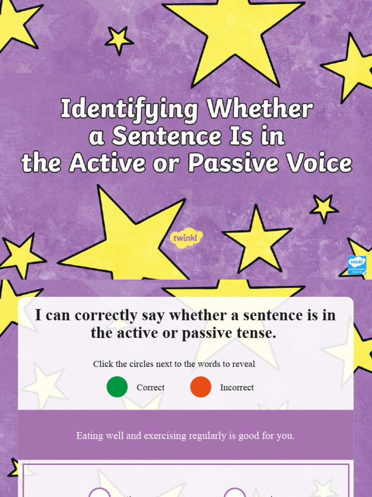 Au t2 e 847 Active and Passive Voice Lesson Powerpoint - Ver - 3 | PDF ...