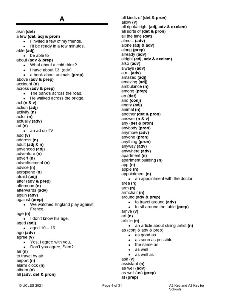 Vocabulary List | PDF