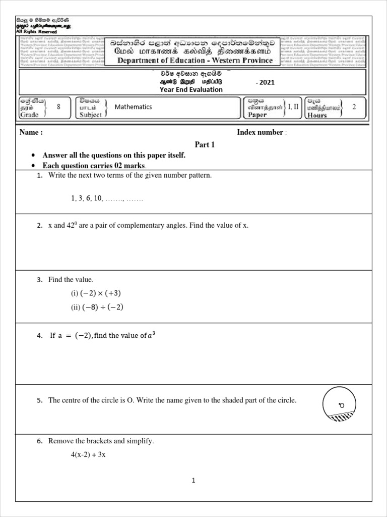 EM g8 Maths 2021 WP 3rd | PDF | Triangle | Shape