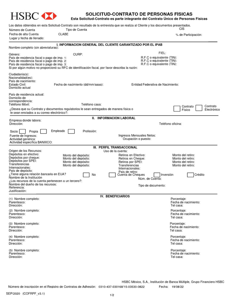 Solicitud Contrato | PDF | Transferencia bancaria | Bancos