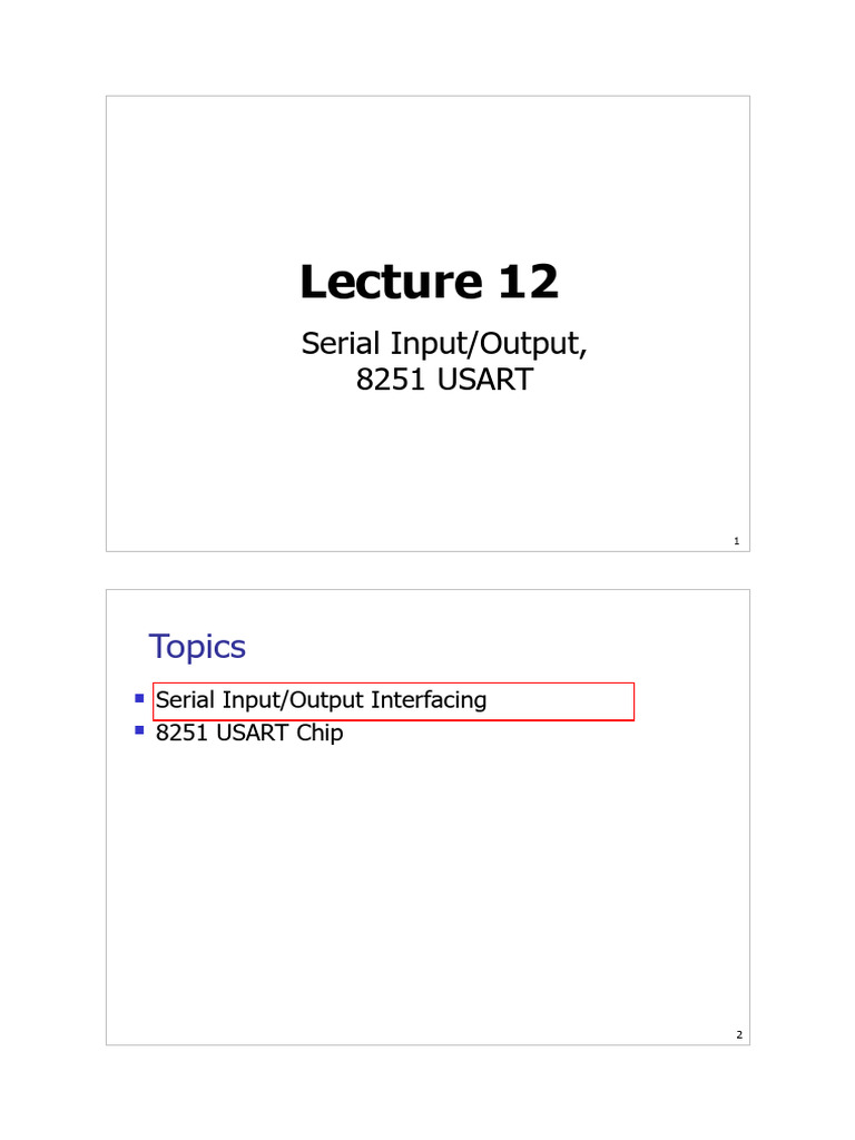 lecture12_Serial_IO | PDF | Bit Rate | Computer Data