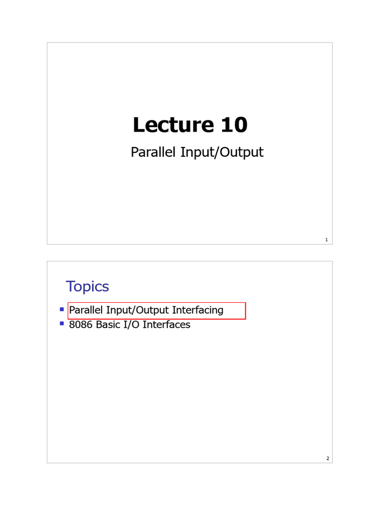 Lecture10 Parallel IO | PDF | Input/Output | Central Processing Unit