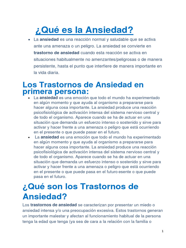 ¿Qué Es La Ansiedad | PDF | Ansiedad | Trastorno de ansiedad
