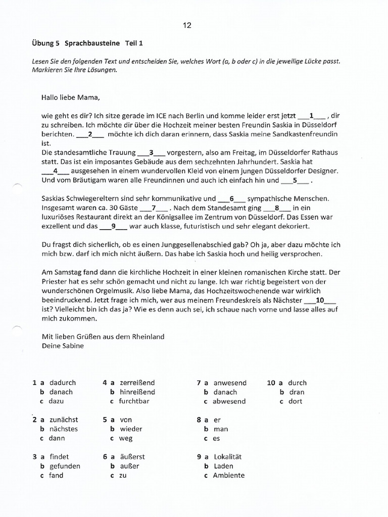 Buch B2 Sprachbausteine S. 12 | PDF