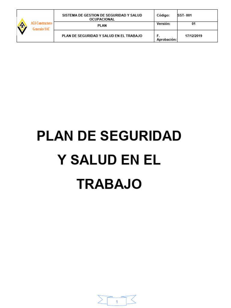 Plan de Seguridad y Salud en El Trabajo | PDF | Seguridad y salud ocupacional | Business