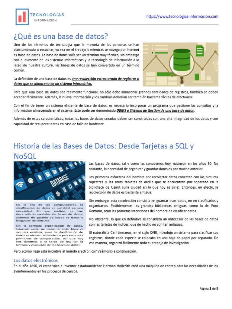 Qué Es Una Base de Datos | PDF | Bases de datos | Base de datos relacional