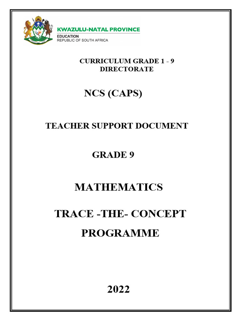 GRADE 9 - Maths - Trace The Concept - Teacher Document | PDF | Numbers ...