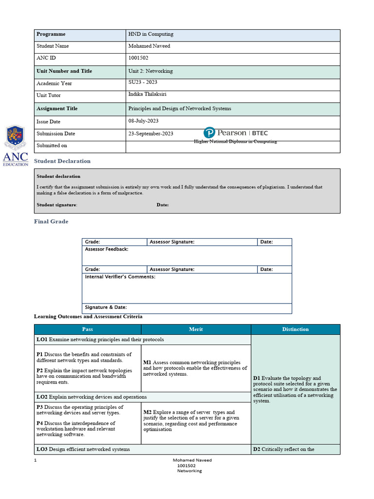 The Networking Assignment 1st Sem Pdf 6178